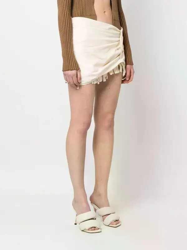 Jacquemus Asymmetric Mini Skirt - Neutrals