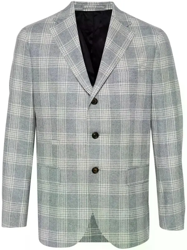 Eleventy Checkered Blazer - Blue