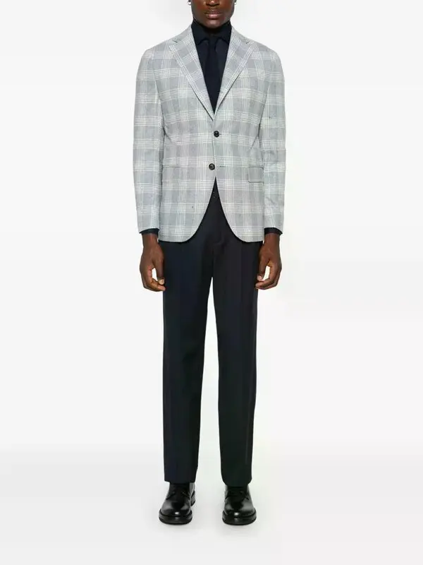 Eleventy Checkered Blazer - Blue