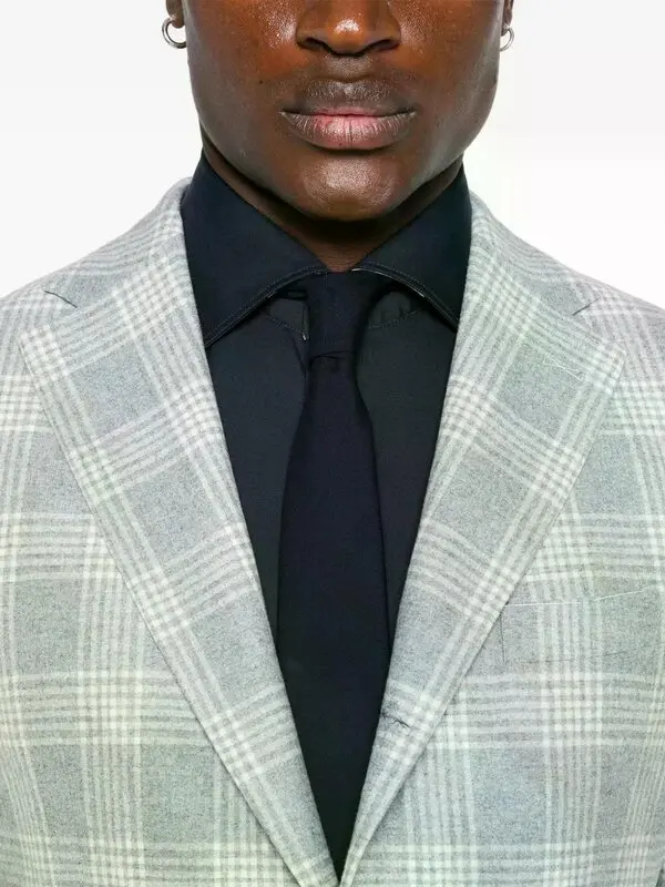 Eleventy Checkered Blazer - Blue