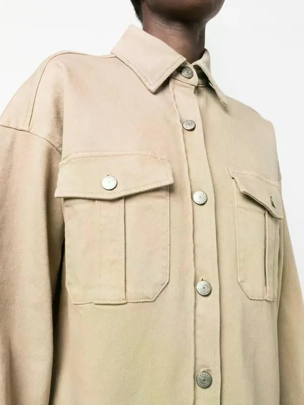 P.a.r.o.s.h Buttoned Denim Jacket - Neutrals