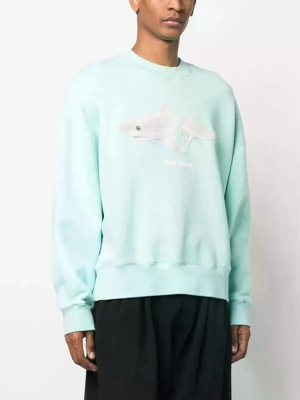 Palm Angels Broken Shark Cotton Sweatshirt