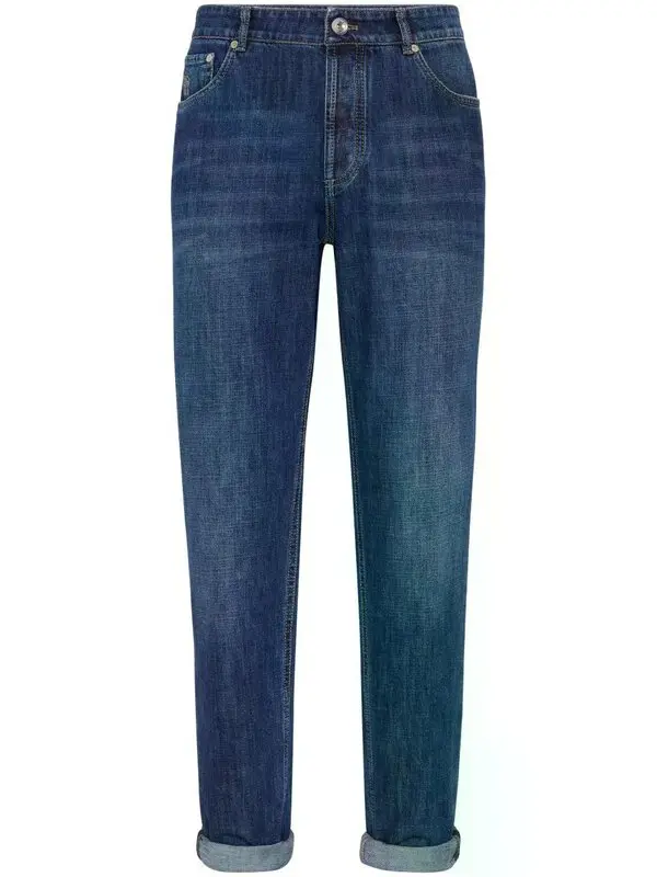 Brunello Cucinelli Mid-rise Tapered Jeans - Blue