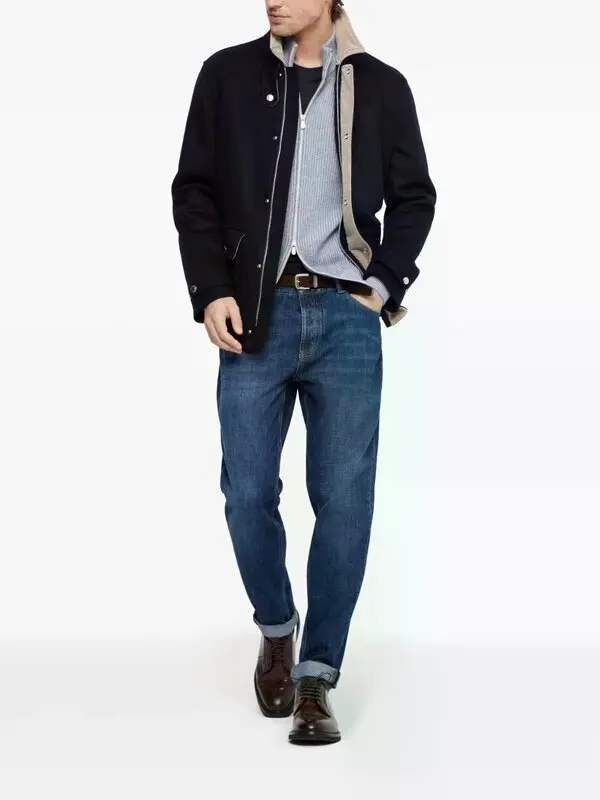 Brunello Cucinelli Mid-rise Tapered Jeans - Blue