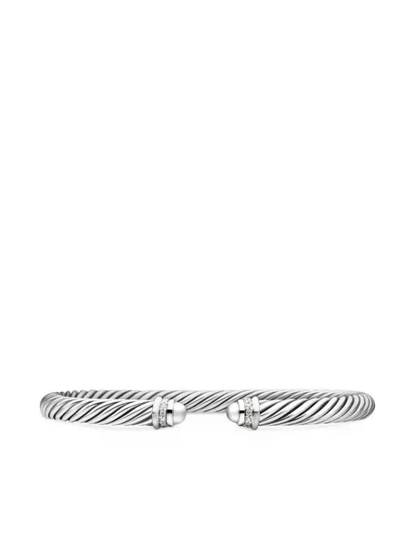 David Yurman Classic Cable Bracelet With Diamonds - Silver