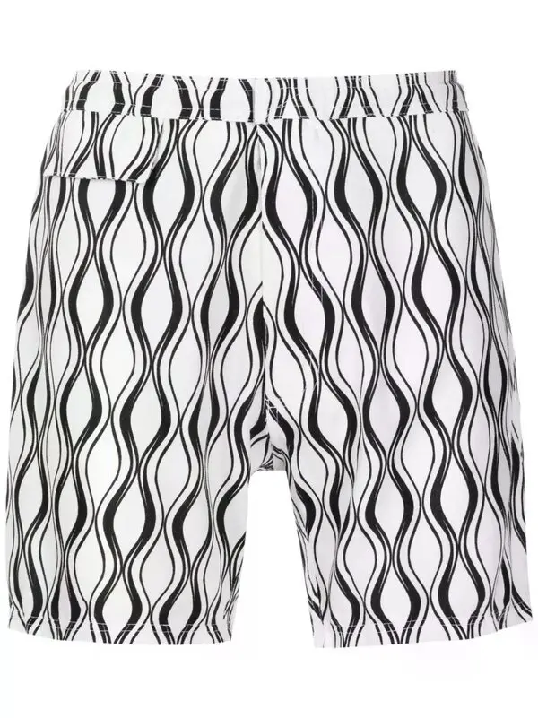 AMIR SLAMA Two-tone Print Shorts - White
