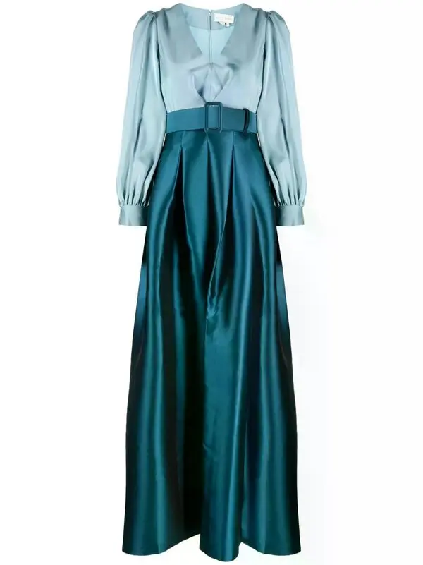 Sachin & Babi Zoe Belted Satin Gown