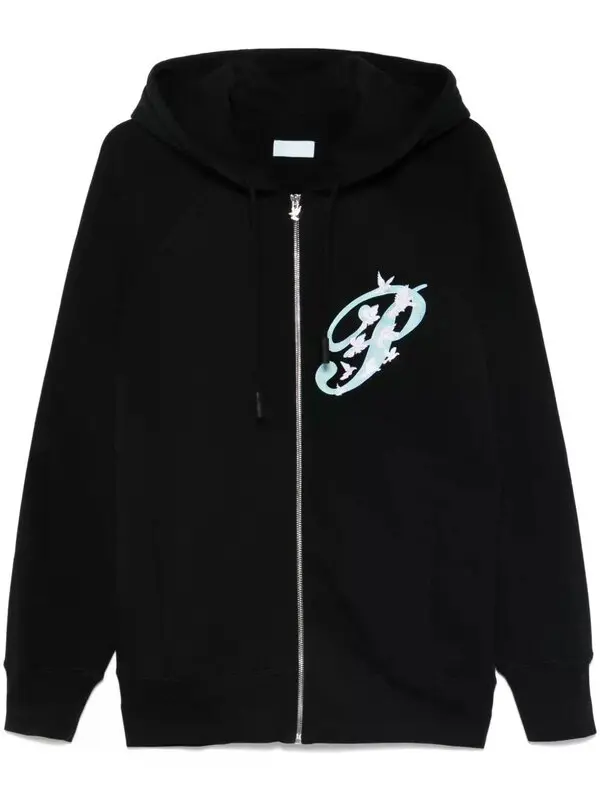 3.PARADIS Embroidered-logo Zip-up Hoodie