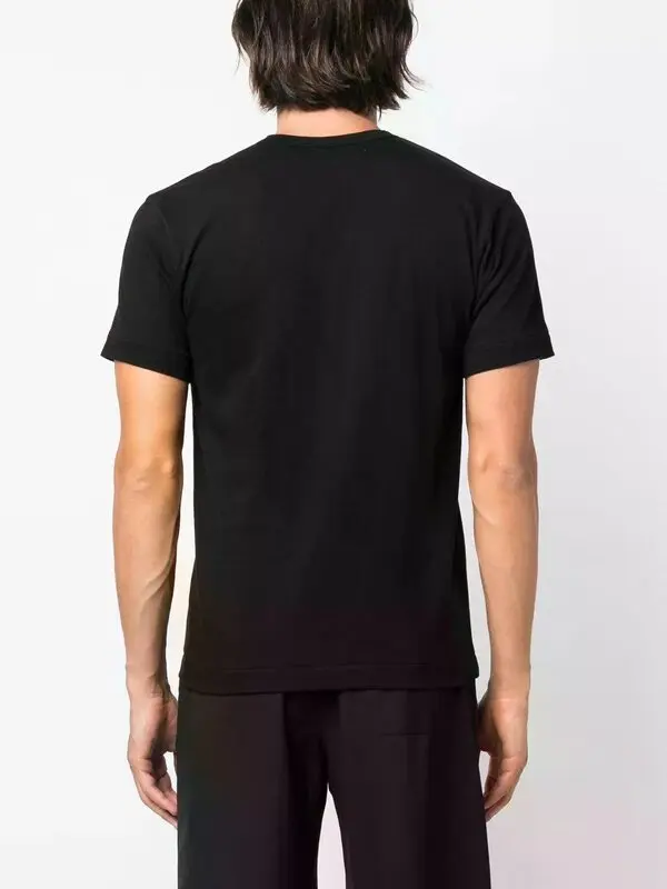 Play Comme Des Garcon Logo-patch Cotton T-shirt - Black