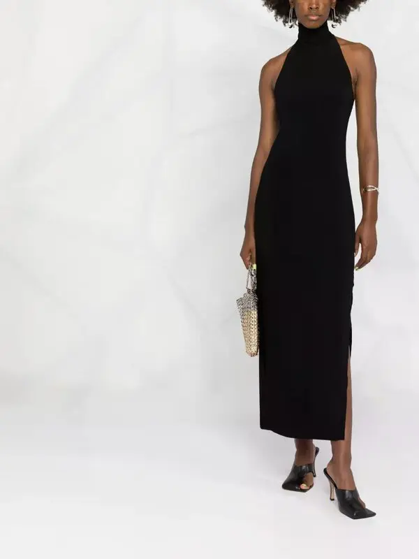 Norma Kamali Side-slit Halter Dress