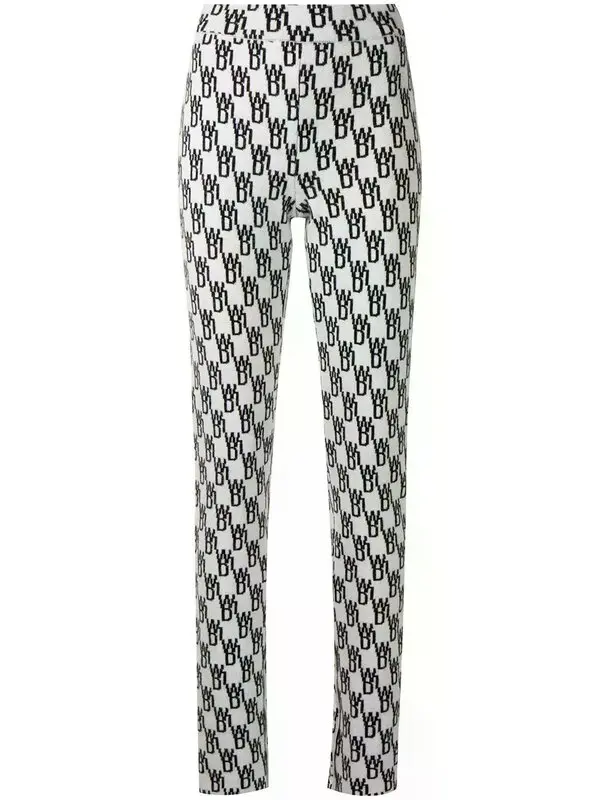 We11Done Logo Pattern Knitted Leggings - White