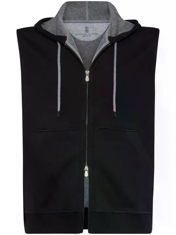 Brunello Cucinelli Sleeveless Zip-up Hoodie