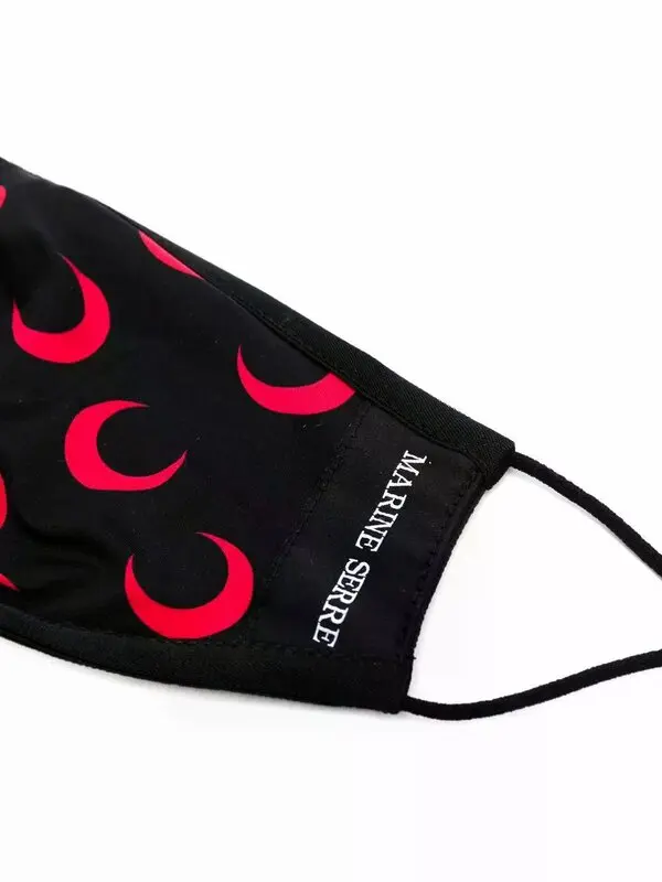 MARINE SERRE Crescent Moon-print Face Mask