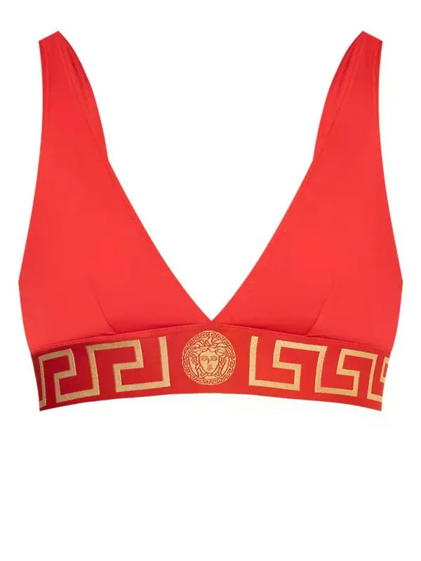 Versace Greca Detail Bikini Top - Red