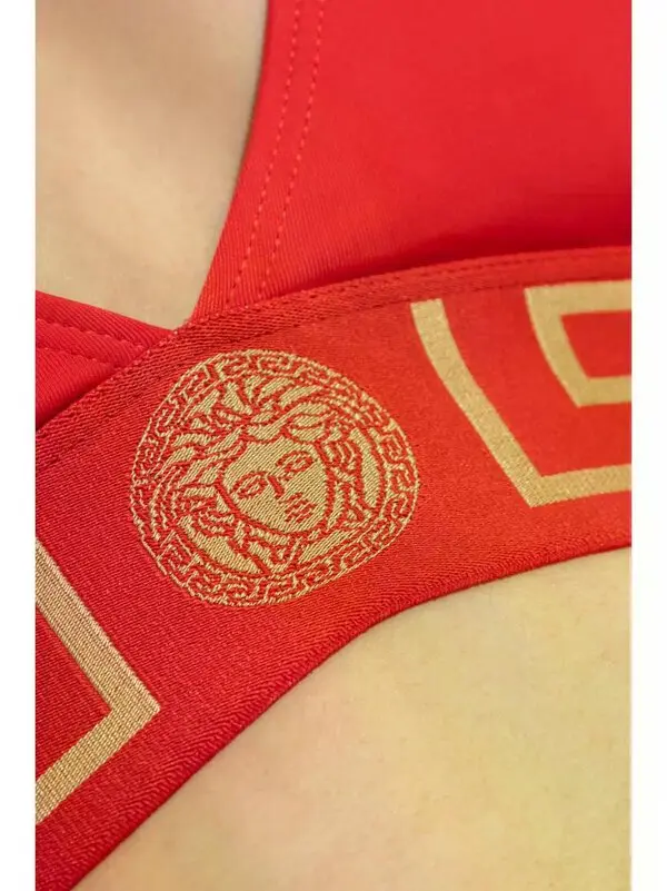 Versace Greca Detail Bikini Top - Red