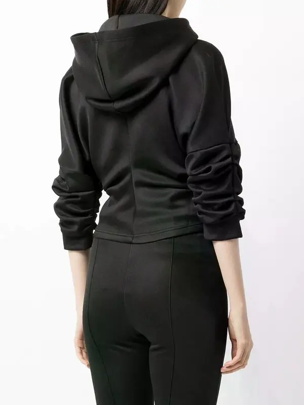 GROUND ZERO Draped-sleeve Zipped Hoodie