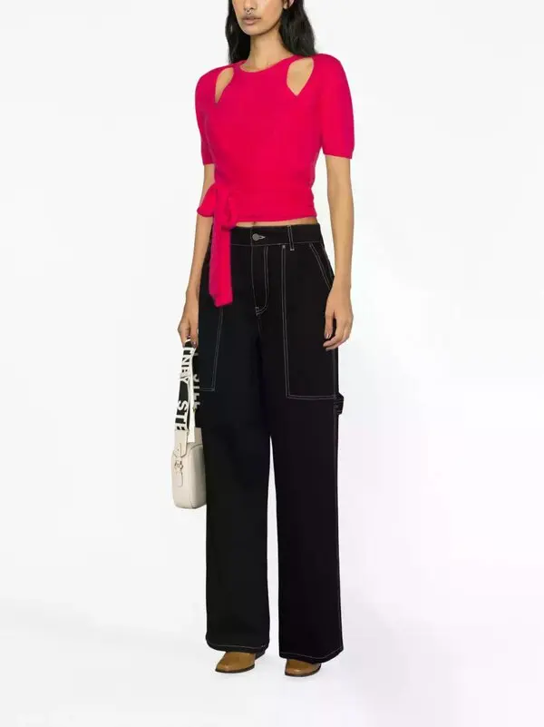 Stella McCartney Contrasting Stitching Wide-leg Jeans