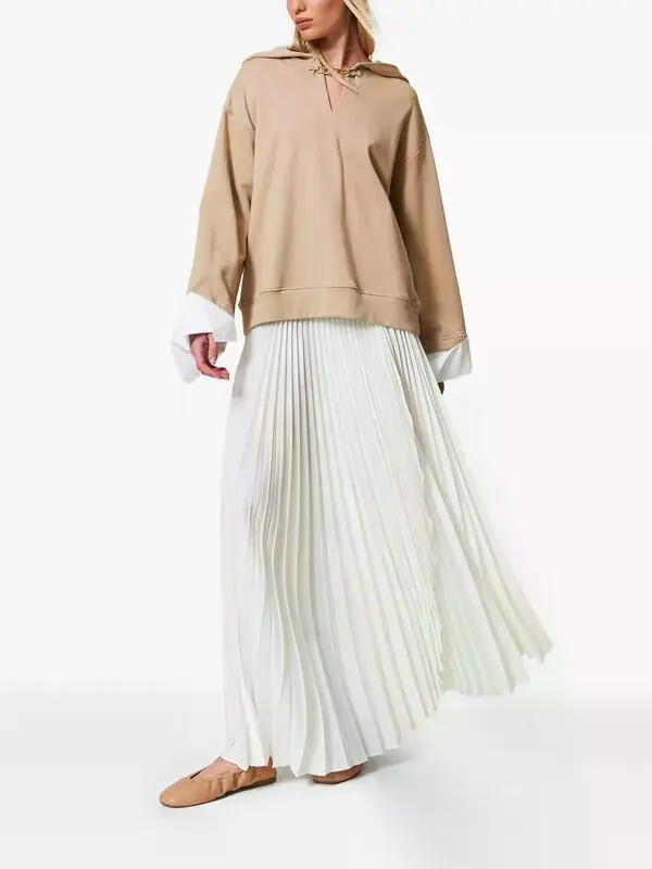 TWINSET Pleated Maxi Skirt With Side Tie