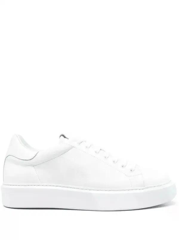 GIULIANO GALIANO Lace-up Calf-leather Sneakers - White