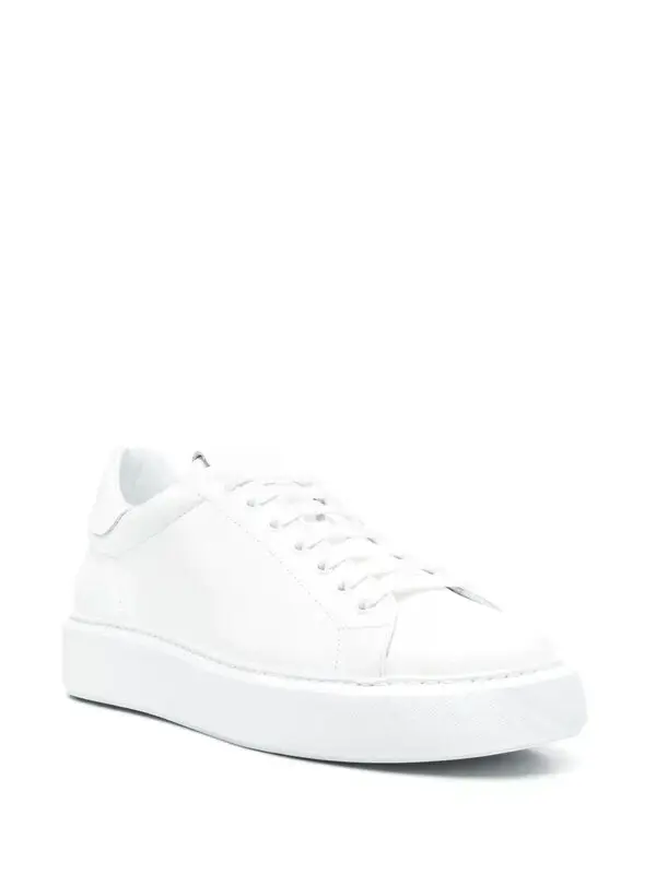 GIULIANO GALIANO Lace-up Calf-leather Sneakers - White