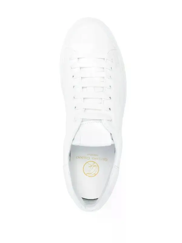 GIULIANO GALIANO Lace-up Calf-leather Sneakers - White