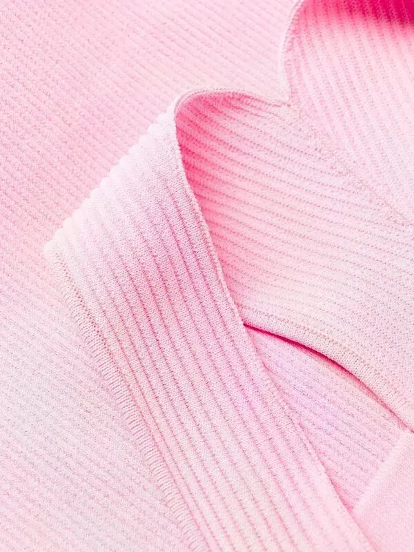 Alexander McQueen V-neck Knitted Mini Dress - Pink