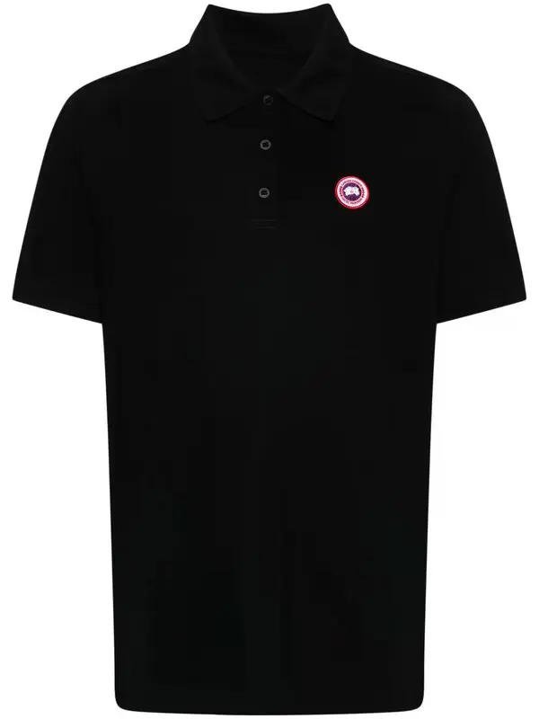 Canada Goose Logo-patch Polo Shirt - Black