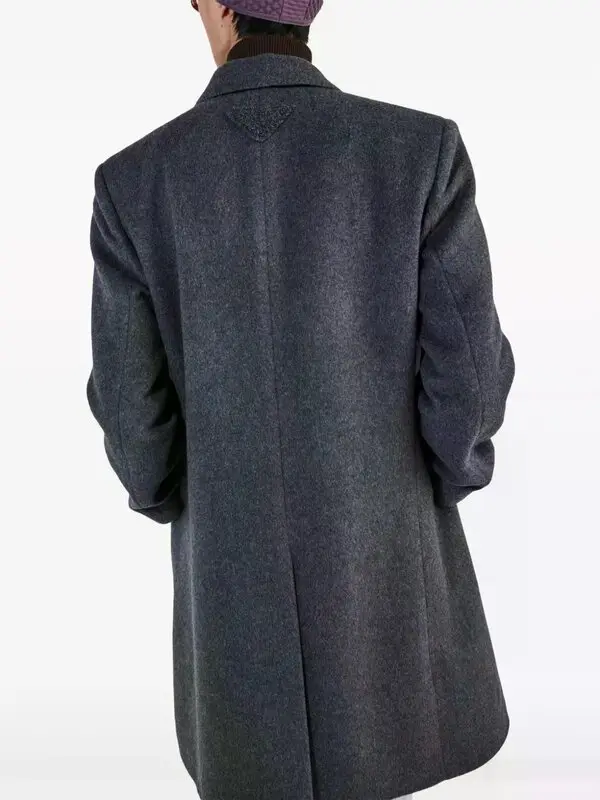 Prada Single-breasted Wool Coat - Grey