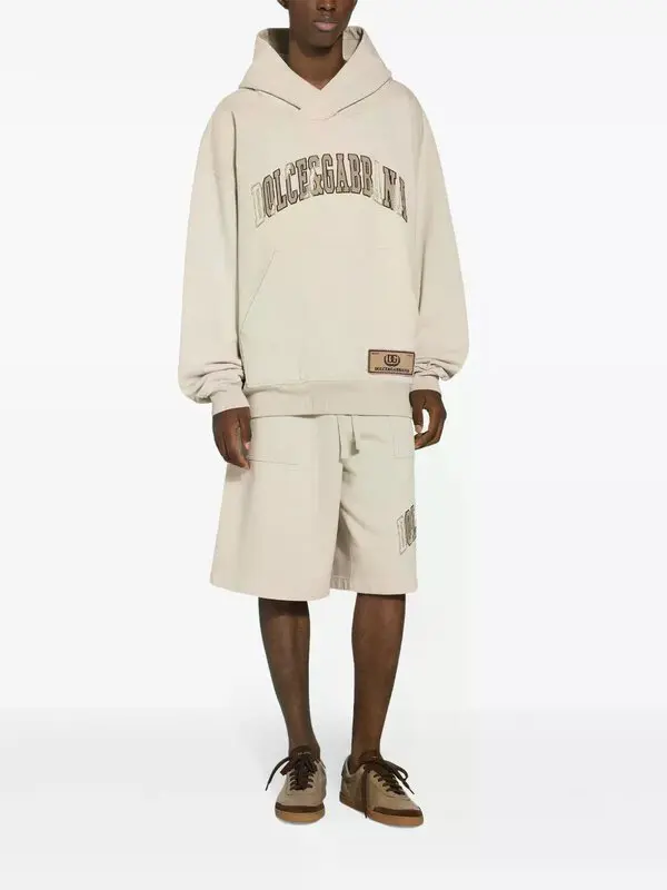 Dolce & Gabbana Logo-embroidered Cotton Track Shorts