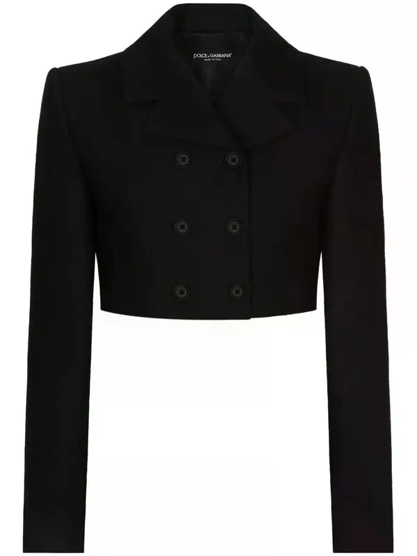 Dolce & Gabbana Double-breasted Cropped Blazer - Black