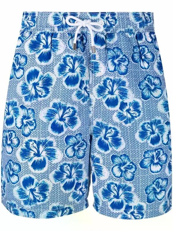 HACKETT Floral-print Drawstring Swim Shorts - Blue