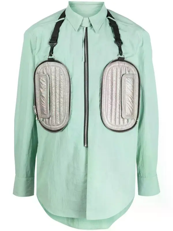 CRAIG GREEN Padded-pocket Zip-up Shirt - Green