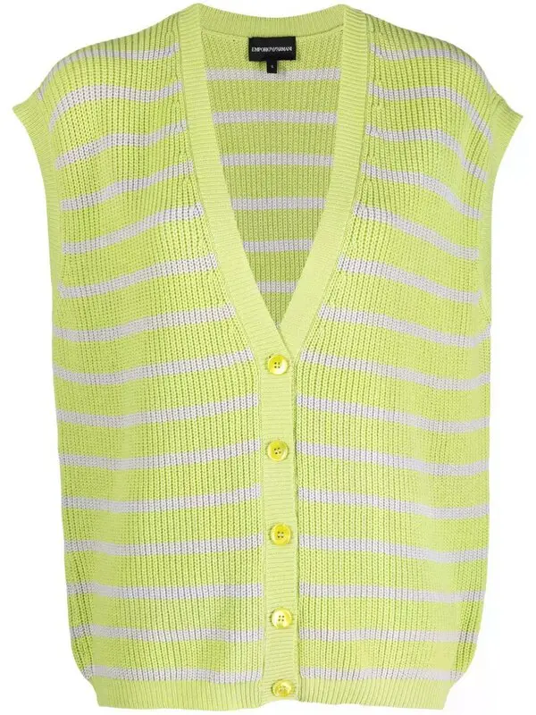 Emporio Armani Horizontal-stripe Print Knitted Top