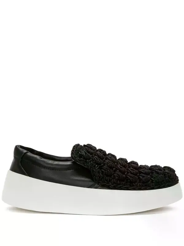 JW Anderson Popcorn Leather Sneakers - Black