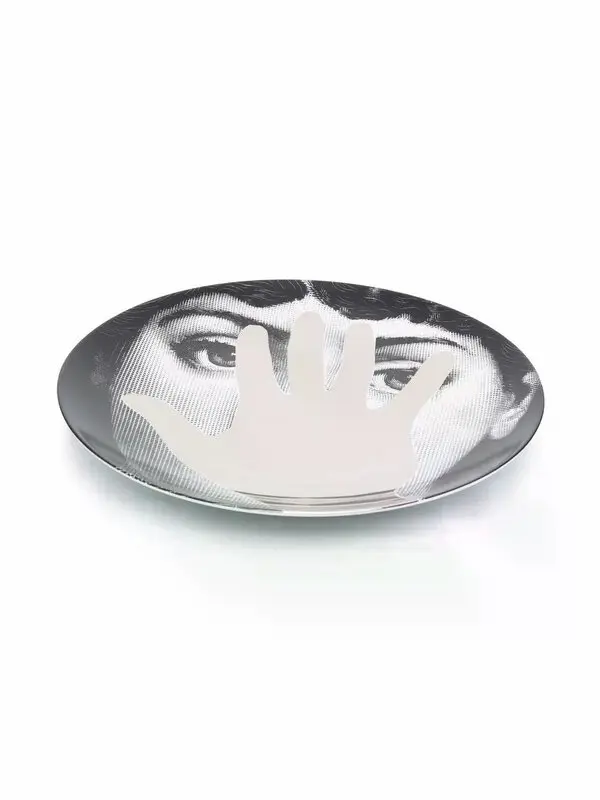 FORNASETTI Graphic-print Porcelain Wall Plate