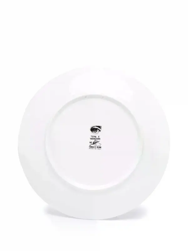 FORNASETTI Graphic-print Porcelain Wall Plate