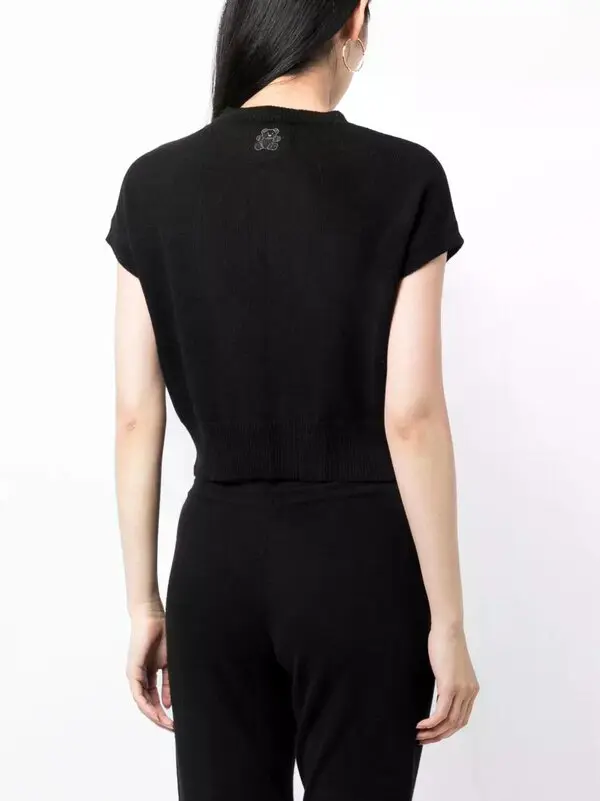 TEDDY CASHMERE Genova Sleeveless Cropped Jumper - Black