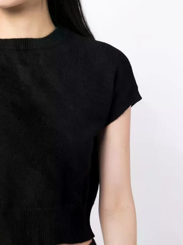 TEDDY CASHMERE Genova Sleeveless Cropped Jumper - Black