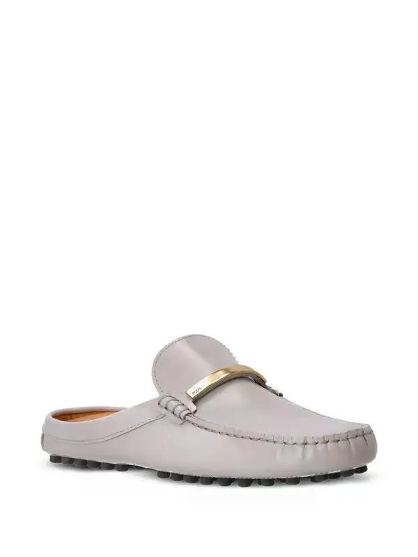 TOD'S Logo-debossed Mules - Grey