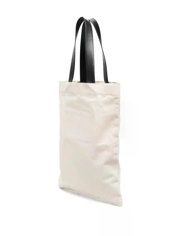JIL SANDER Logo-print Linen Tote Bag - Neutrals