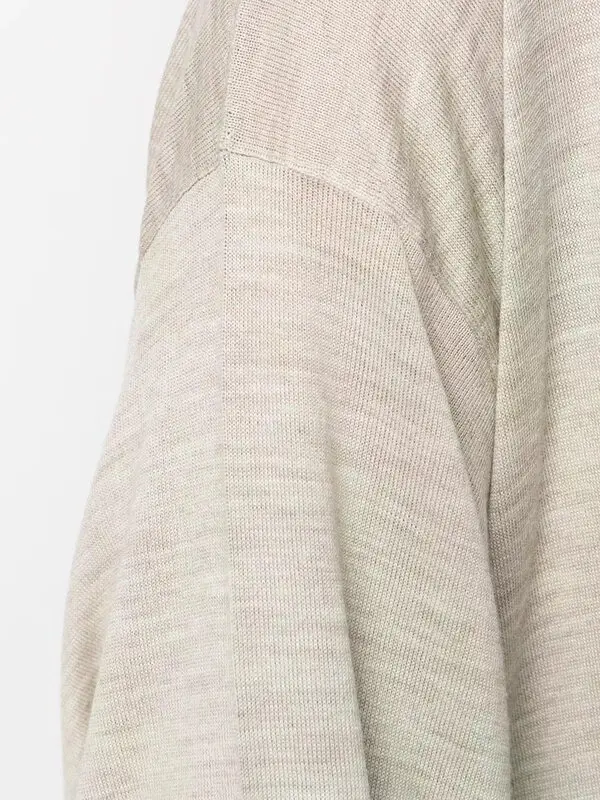 Prada Beige Virgin Wool Mélange Effect Long Sleeve T-shirt