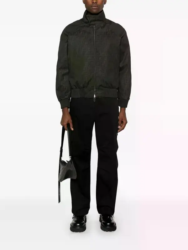 Fendi Ff Jacquard Bomber Jacket - Grey