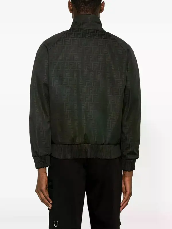 Fendi Ff Jacquard Bomber Jacket - Grey