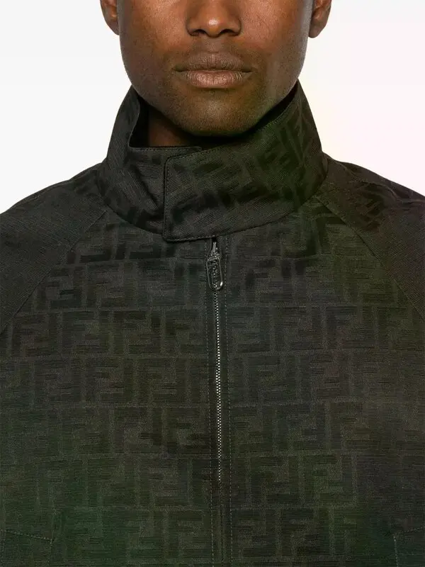 Fendi Ff Jacquard Bomber Jacket - Grey