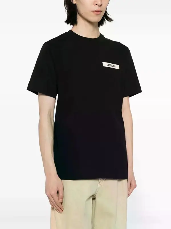Jacquemus Logo-patch Cotton T-shirt - Black