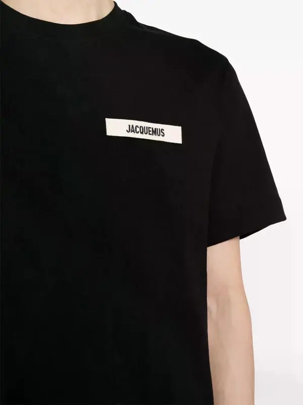 Jacquemus Logo-patch Cotton T-shirt - Black