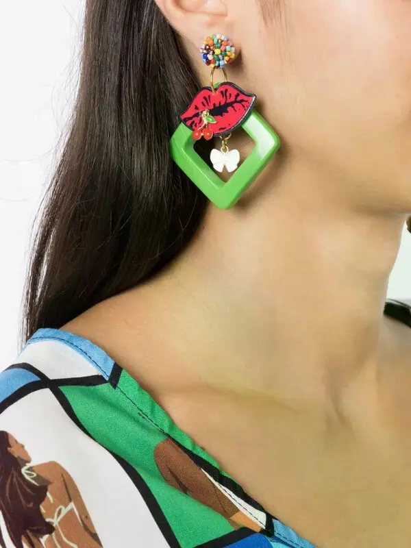 AMIR SLAMA Lips Motif Drop Earrings