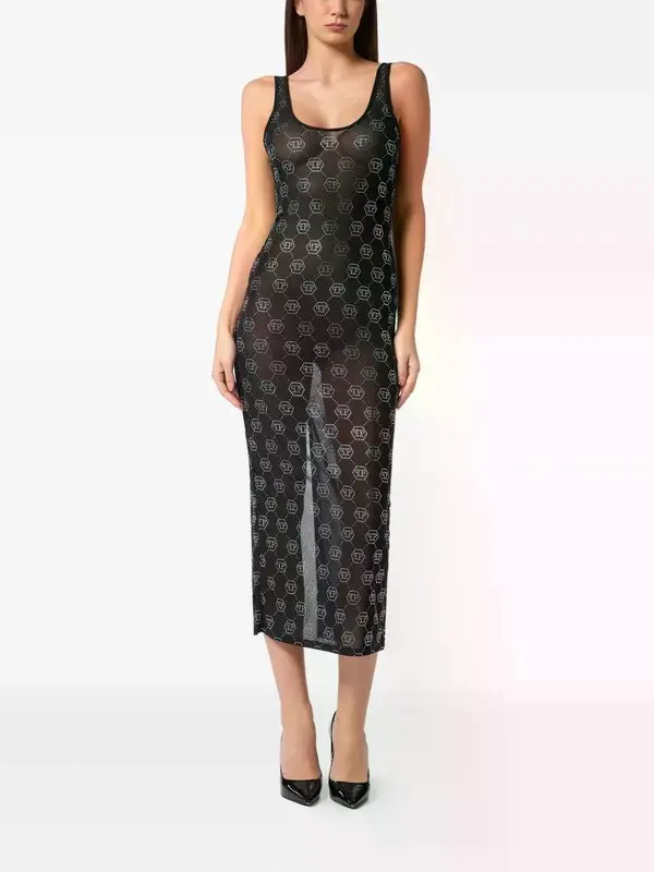Philipp Plein Monogram Translucent Dress