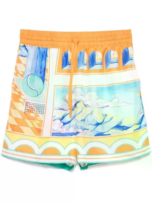 Casablanca Surreal Pool Shorts - Orange