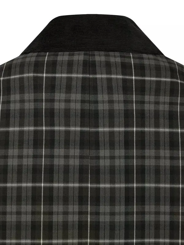 STUDIO TOMBOY Tartan Check-pattern Corduroy-collar Jacket